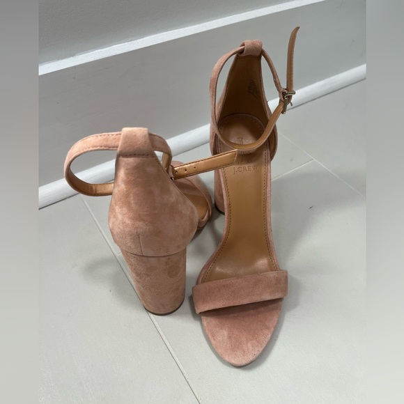 J. Crew | Shoes | Jcrew Light Pink Suede Block Heels | Poshmark